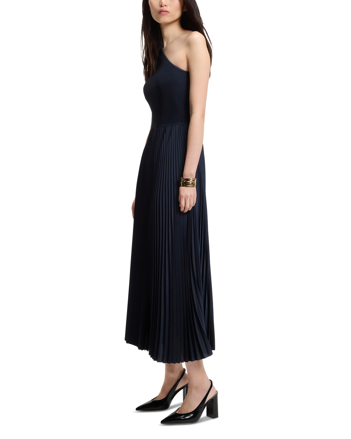 HUGO BOSS Hugo Boss Asymmetrical Pleated Midi Dress
